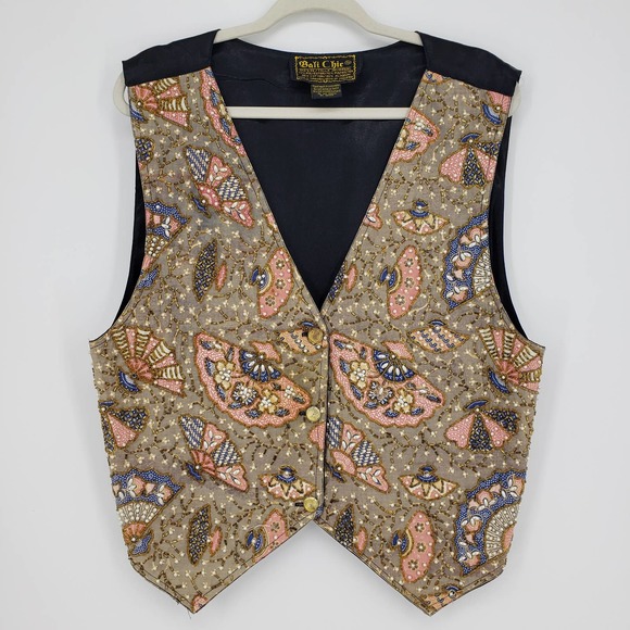 Vintage | Jackets & Coats | Vintage 9s Bali Chic Embellished Beaded ...